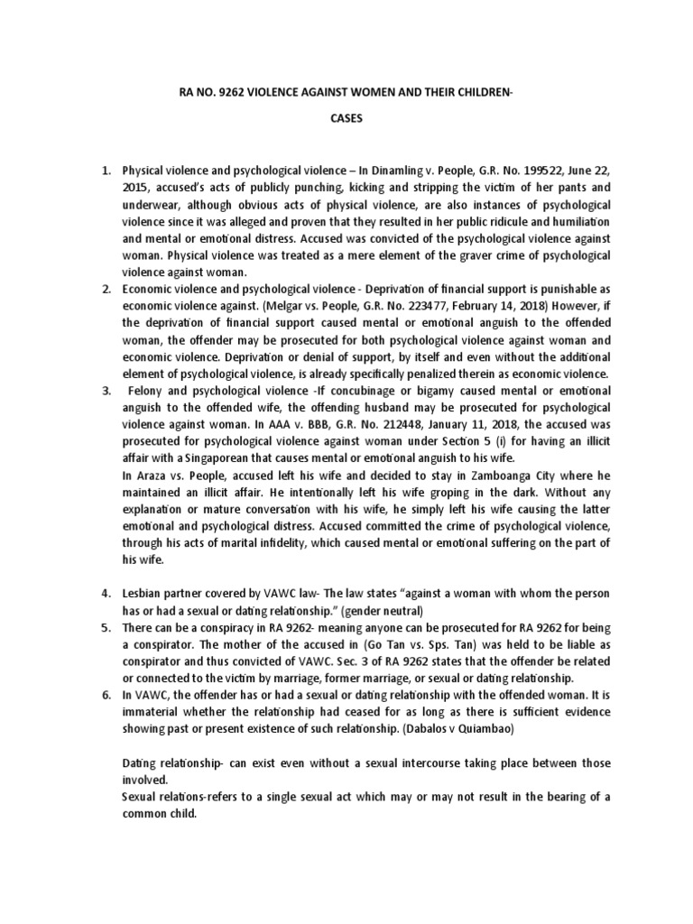 Ra 9262 | PDF | Psychological Abuse | Domestic Violence