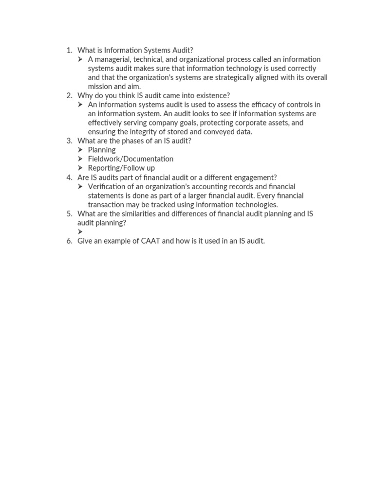 Introduction To Information Systems Audit | PDF