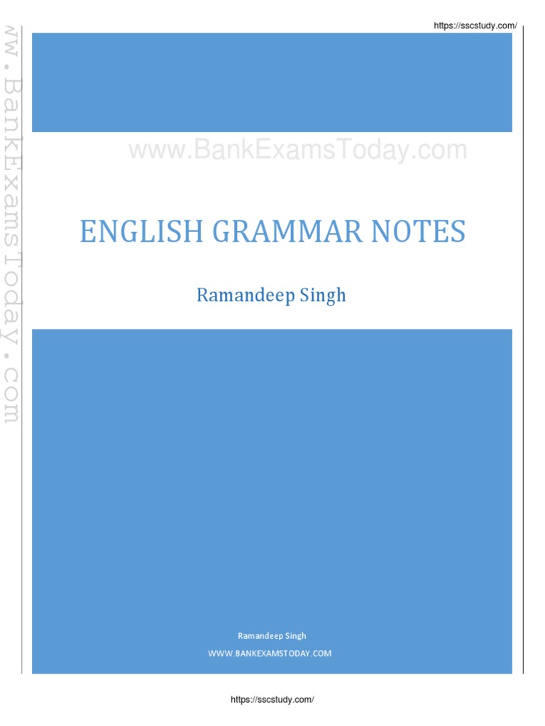 English Grammar Notes Guide | PDF | English Grammar | Verb