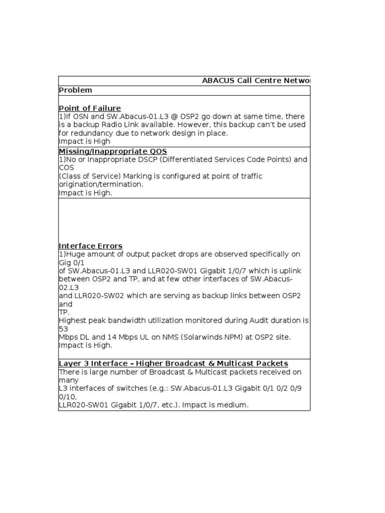 Abacus CCC | PDF | Network Switch | Quality Of Service