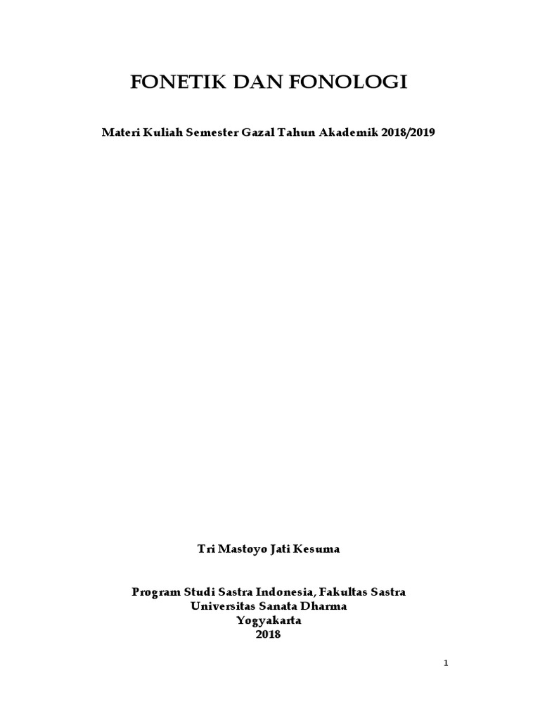 Modul Fonologi (Tri Mastoyo, 2018) | PDF | Seni & Disiplin Bahasa