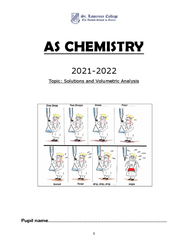Solutions and Volumetric Analysis 202122 | Download Free PDF ...