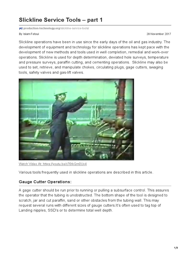 Slickline Service Tools Part 1 | PDF | Mechanical Engineering | Equipment
