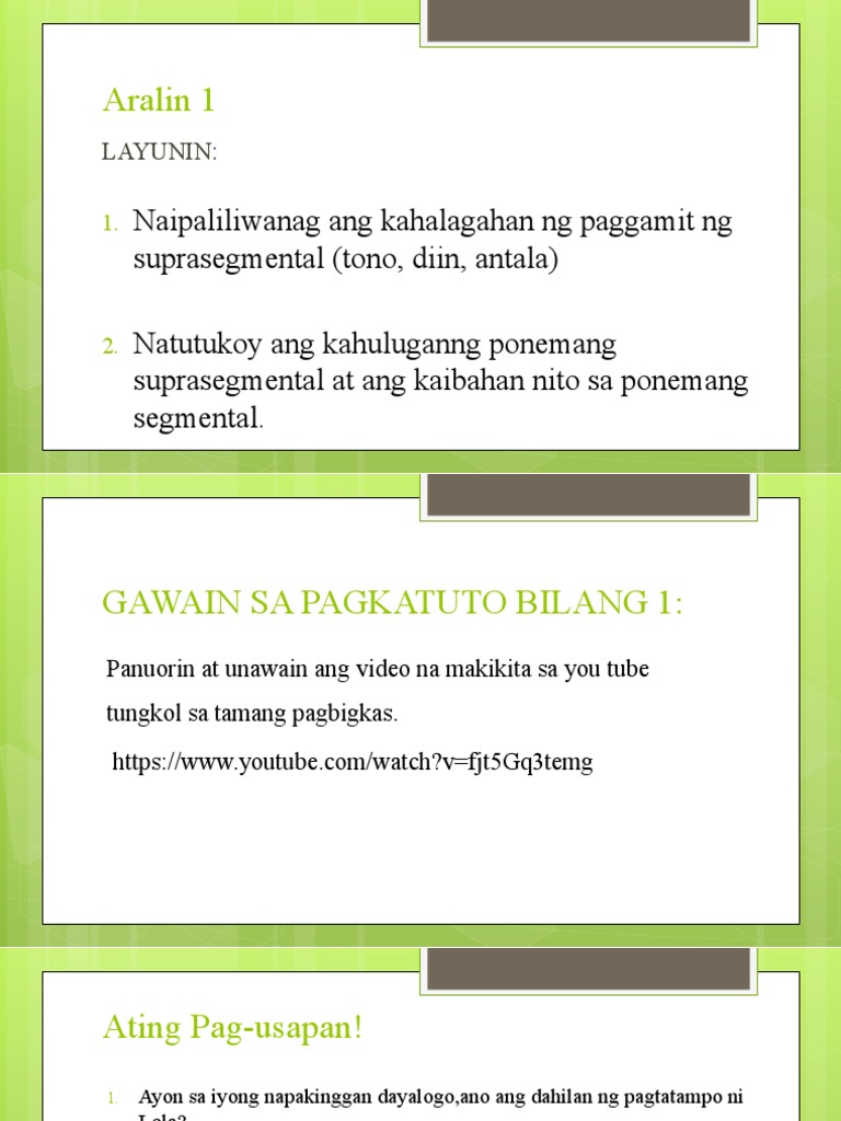 Filipino 7 Aralin 1 | PDF