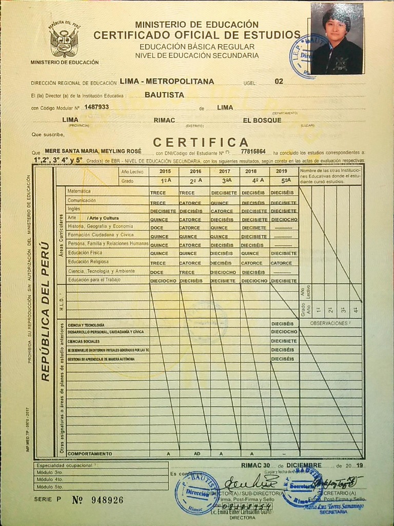 Certificado de Estudios | PDF