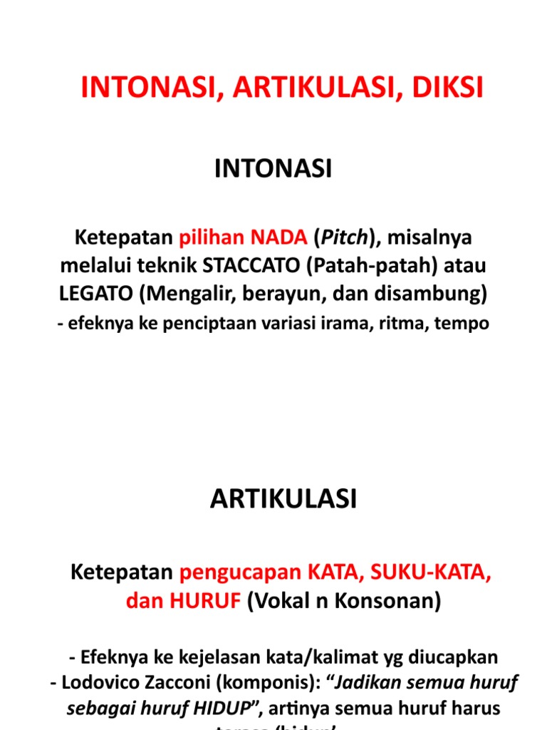 Intonasi, Artikulasi, Diksi | PDF