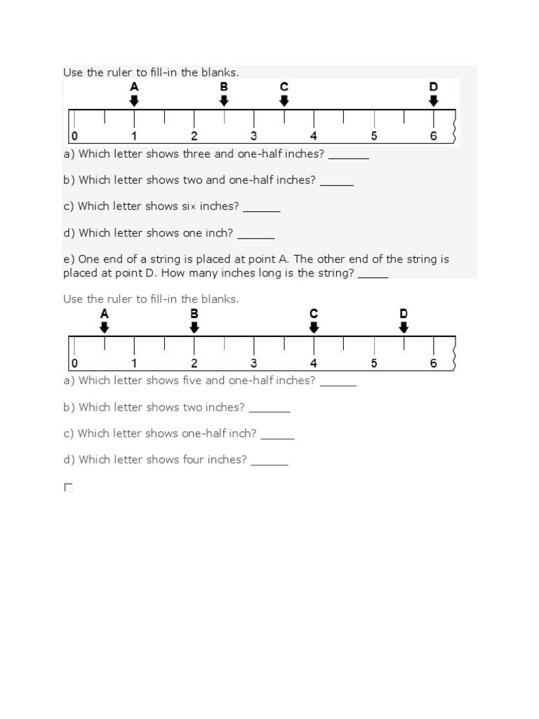 1engislh Ruler Exercise | PDF