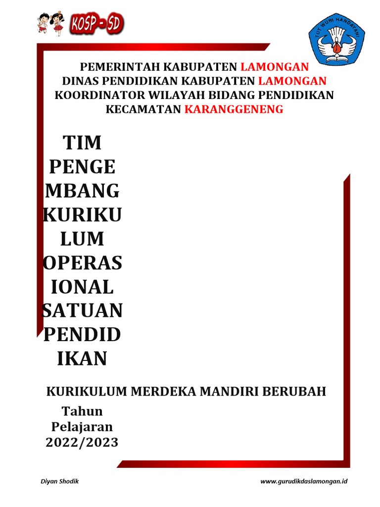 Tim Pengembang KOSP Merdeka Belajar Mandiri Berubah 2022-2023 (Gurudikdaslamongan - Id) | PDF