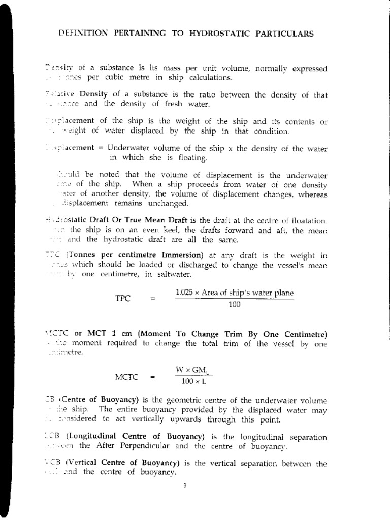 Stability and Formulas | PDF | Shipping | Naval Architecture