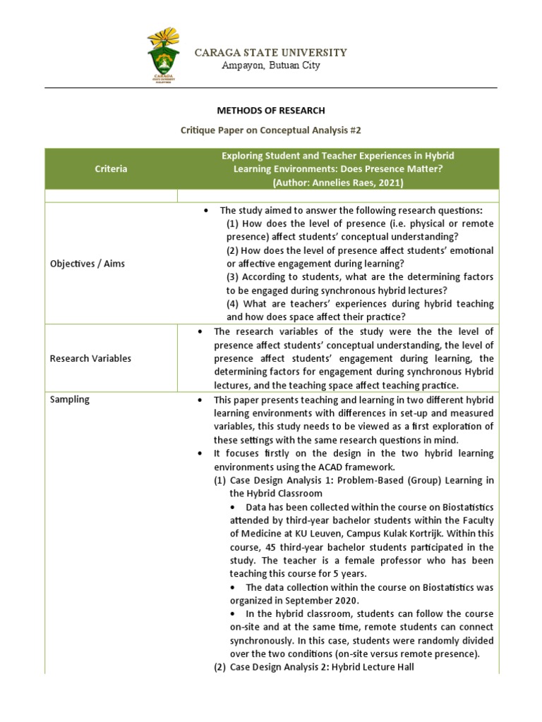 Critique-Paper-Conceptual 2 | PDF | Teaching Method | Learning