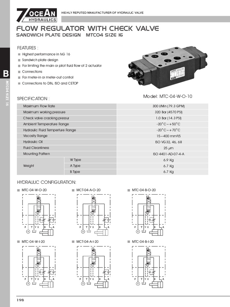 MTC 04 W Throttle Check Valve | PDF | Valve | Manufactured Goods