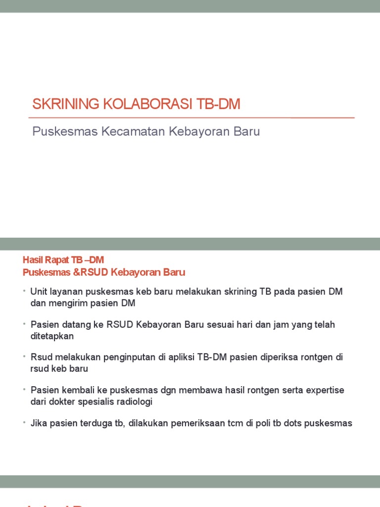 Teknis Skrining Kolaborasi TB - DM | PDF