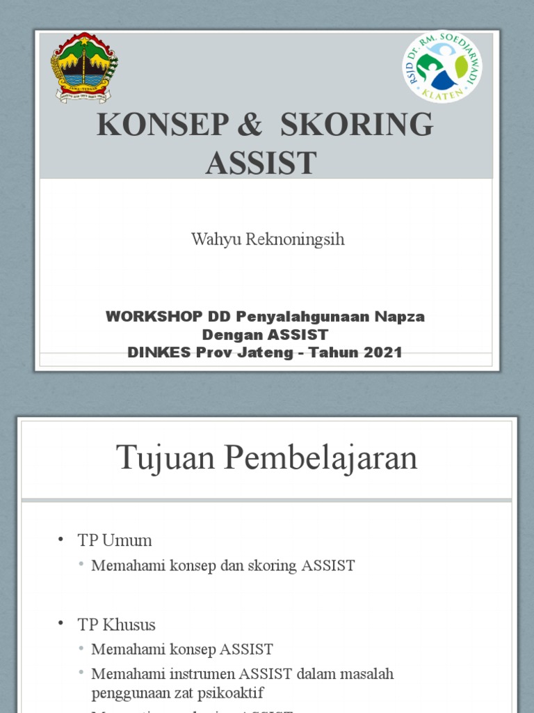 Skoring dan Konsep ASSIST Napza | PDF | Pengembangan Diri
