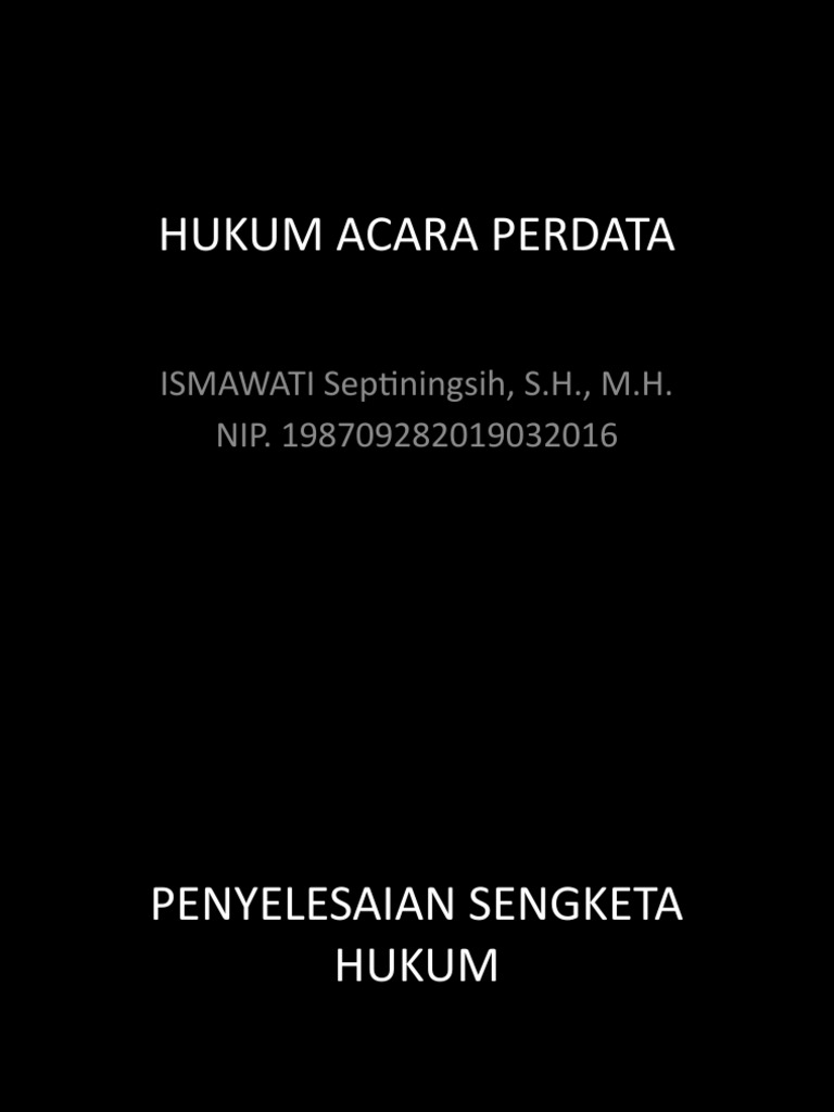 Hukum Acara Perdata | PDF
