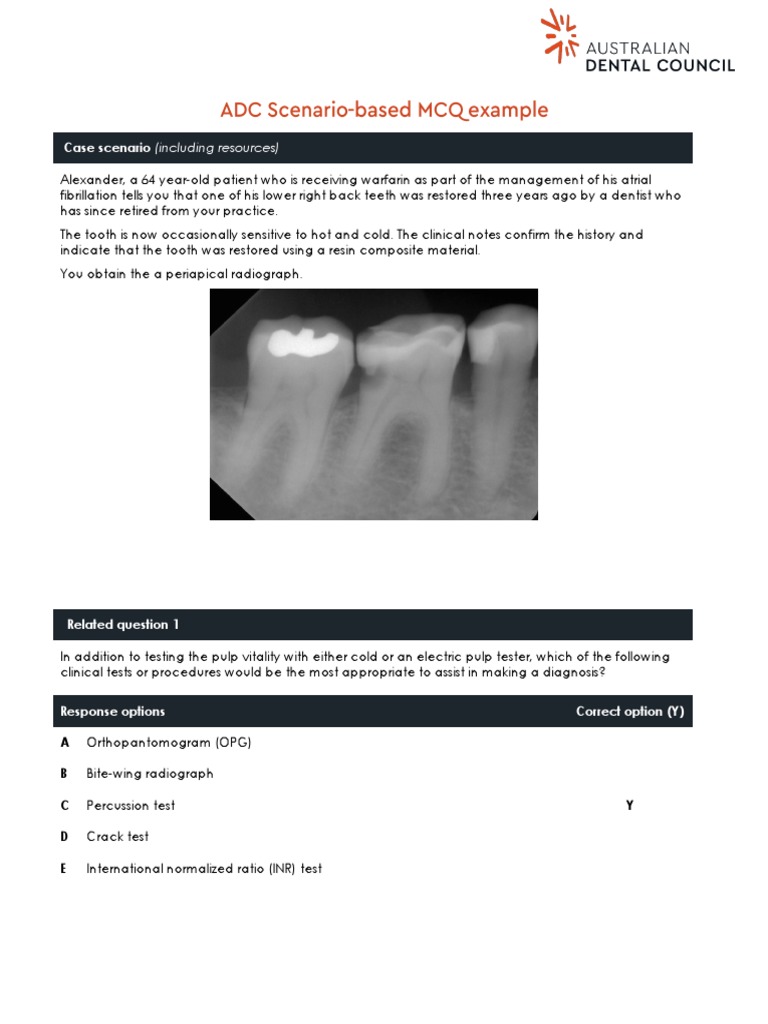 ADC - Scenario - Based - MCQ - Example 1 | PDF | Medicine | Medical ...