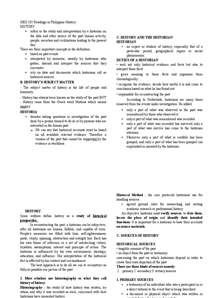 1 Ged 105 Introduction To History | PDF | Primary Sources | Historian