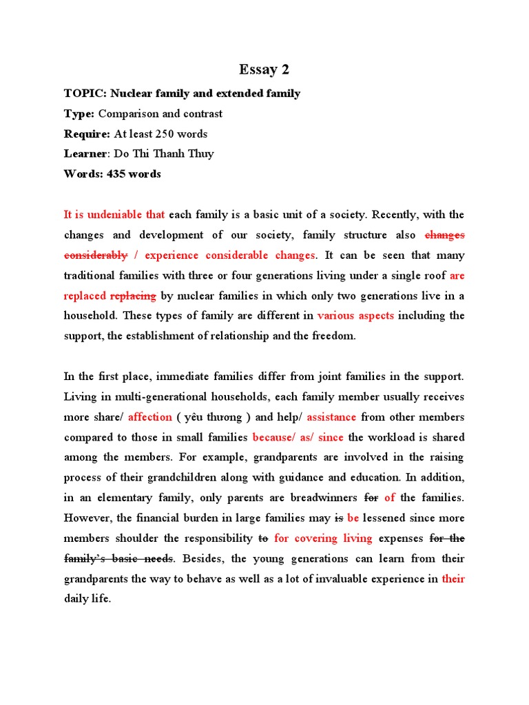 Essay 2 - Two Types of Families | PDF | Family | Interpersonal ...