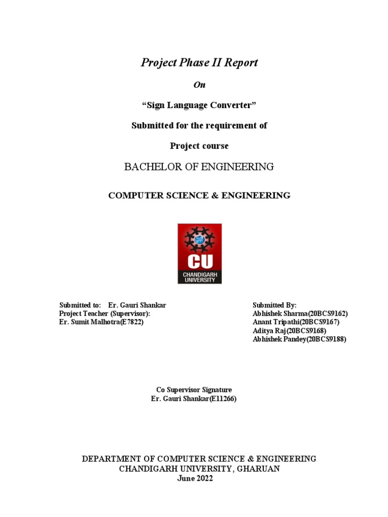 Sign Language Converter Report | PDF | Human Communication | Computer ...