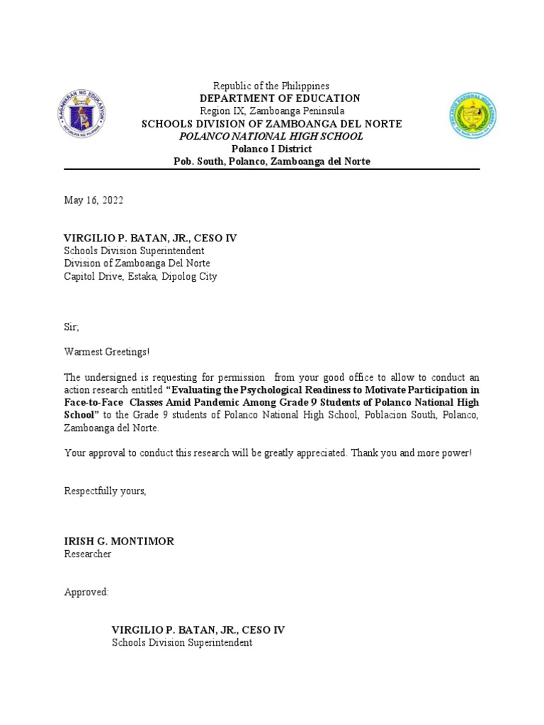 Permission LETTER Research | PDF