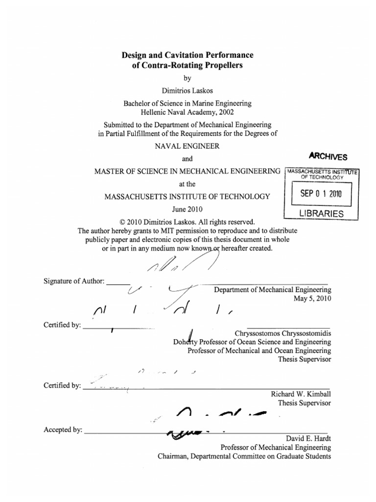 Design of Cavitation Perform of CRP | PDF | Vortices | Propeller