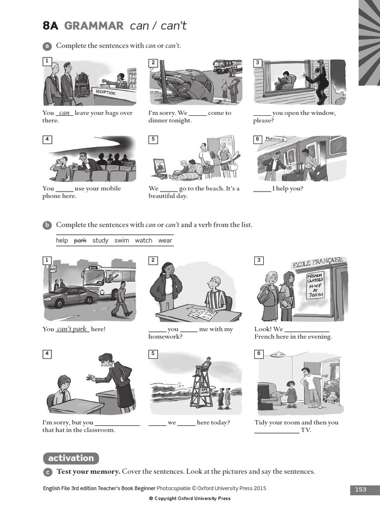 Grammar Worksheet 8A | PDF