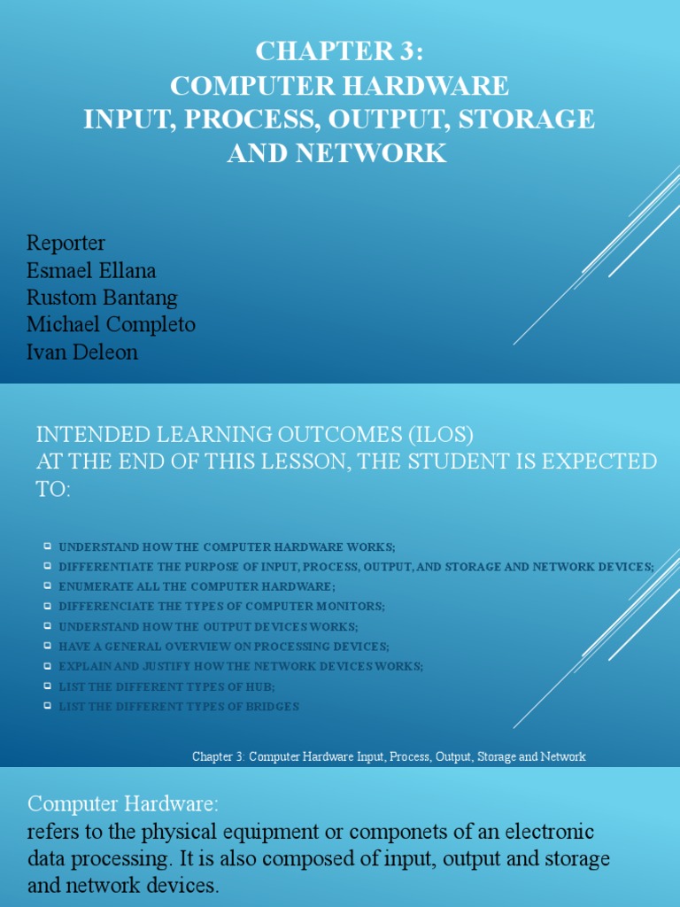 Group 3 Chapter3 Computer Hardware IPO Storage and Network | PDF ...