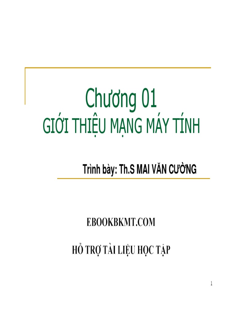 BÀI GI NG - M NG Máy Tính 2 (Mai Văn Cư NG Võ Tâm Vân) | PDF