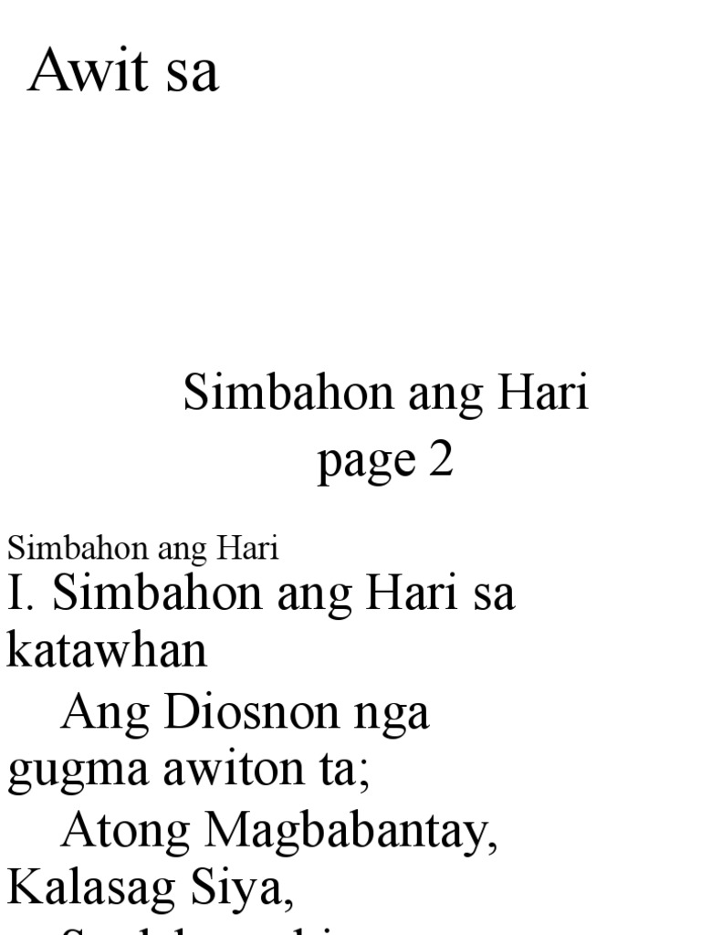 002 Simbahon Ang Hari | PDF