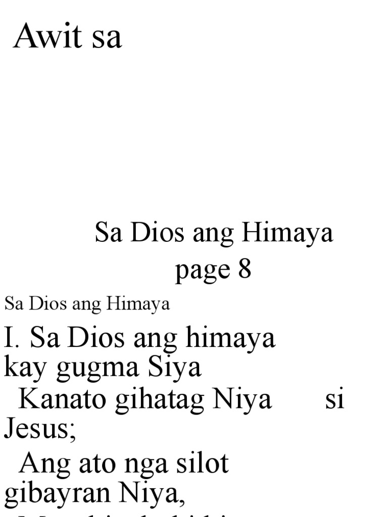 008 Sa Dios Ang Himaya | PDF
