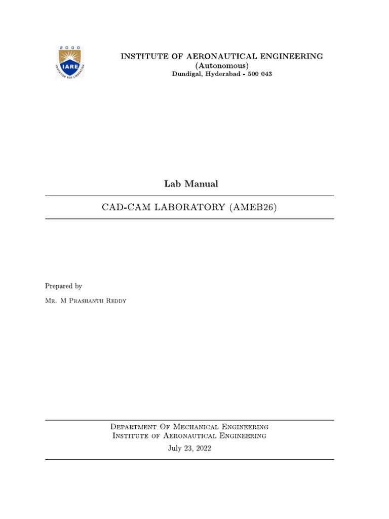 Cad Cam Manual | PDF
