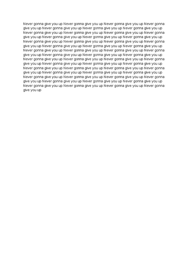 (Rick Roll) Never Gonna Give You Up | PDF | Cooking, Food & Wine | Self ...