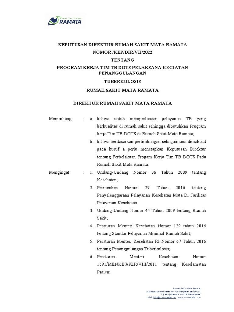 SK Program Kerja TIM TB RS | PDF