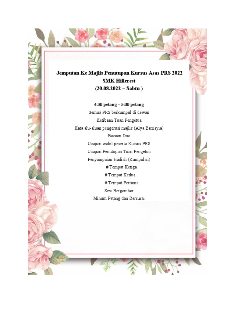 Kad Jemputan Perasmi | PDF