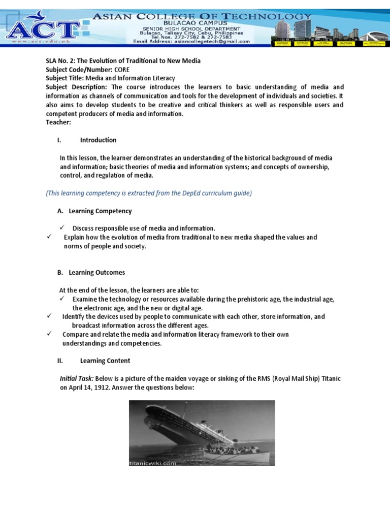 SLG2 MIL Midterm | PDF | Media (Communication) | Information Age