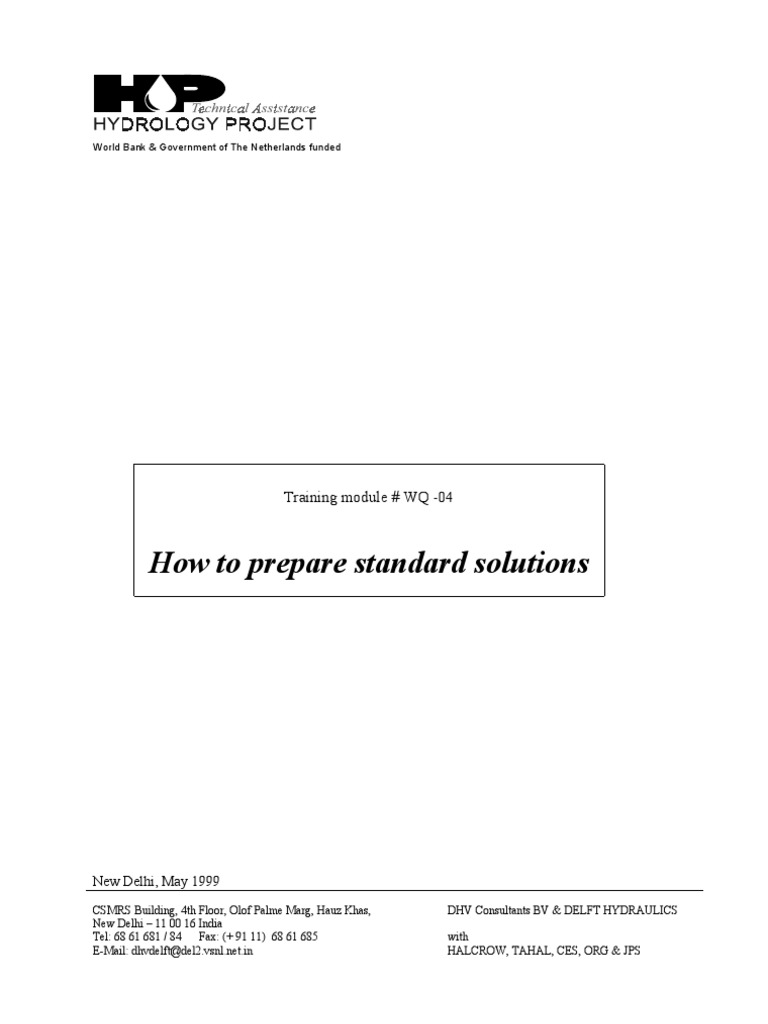 04 How To Prepare Standard Solutions | PDF | Titration | Chemistry