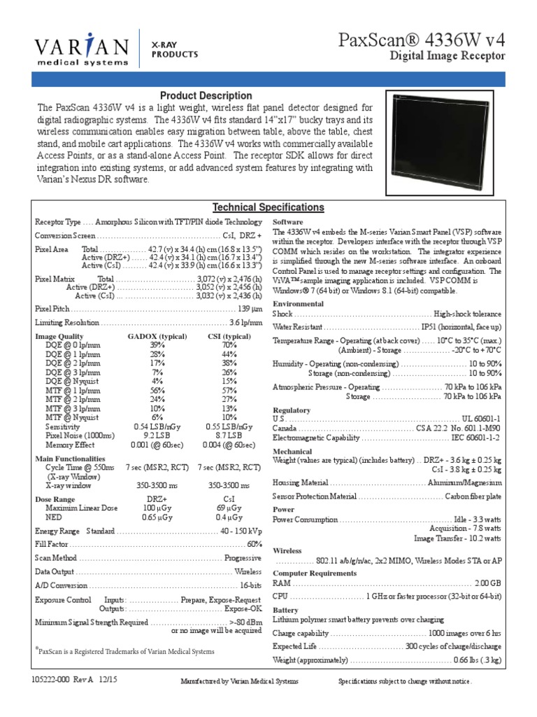 Varian-PaxScan-4336W-Brochure | PDF | Computer Engineering | Computing