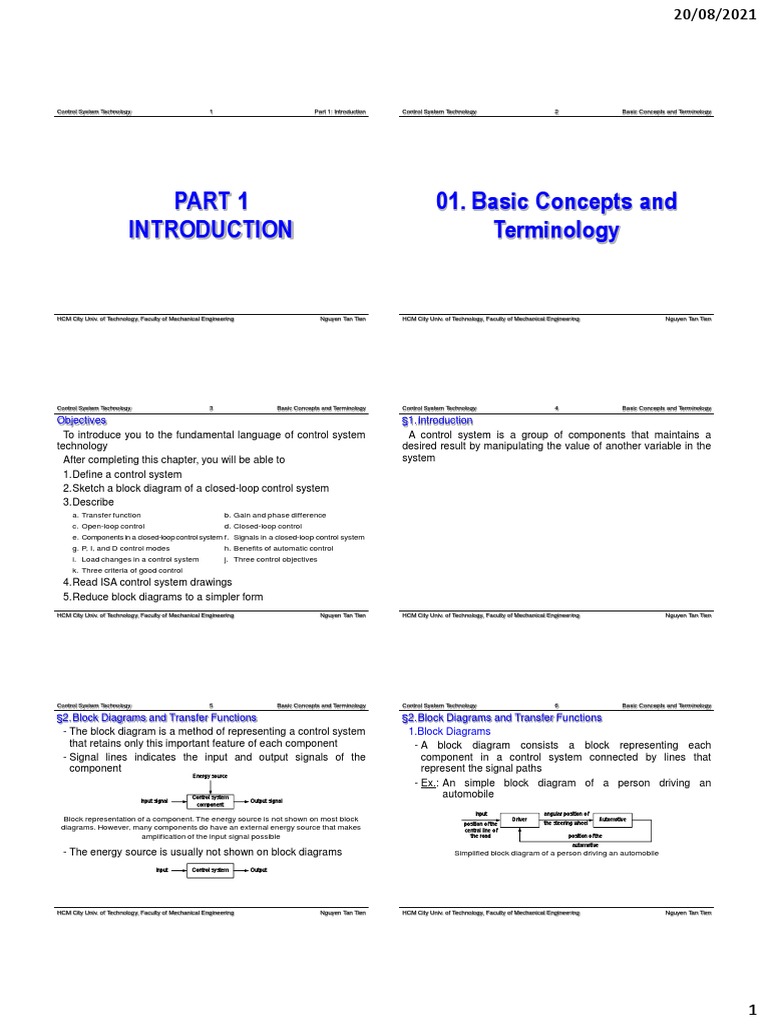 Ch.01 Basic Concepts and Terminology | PDF | Control Theory | Amplifier