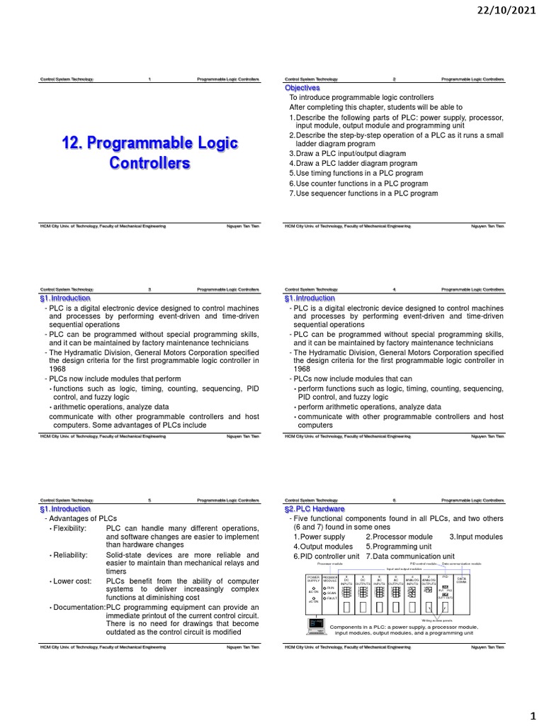 Introduction to Programmable Logic Controllers | PDF | Programmable ...