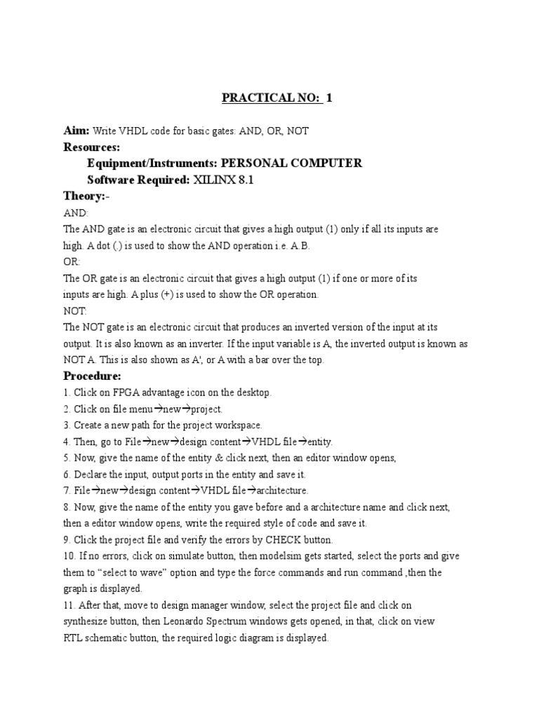 Document Practical 1 ECD | Download Free PDF | Logic Gate | Software
