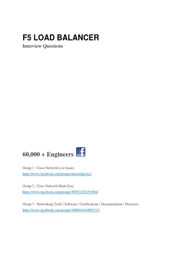 F5 Load Balancer Interview Pdf Load Balancing Computing