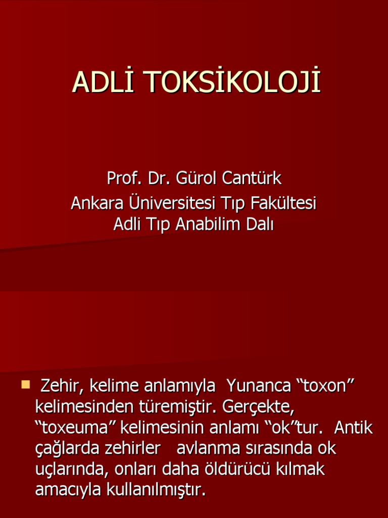 Adli̇ Toksi̇koloji̇ | PDF