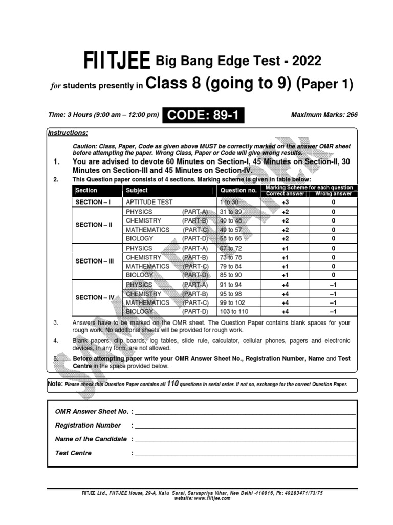 Sample Paper-Bbe-2022-Class-Viii-P1-At+pcbm | PDF | Oxide | Force