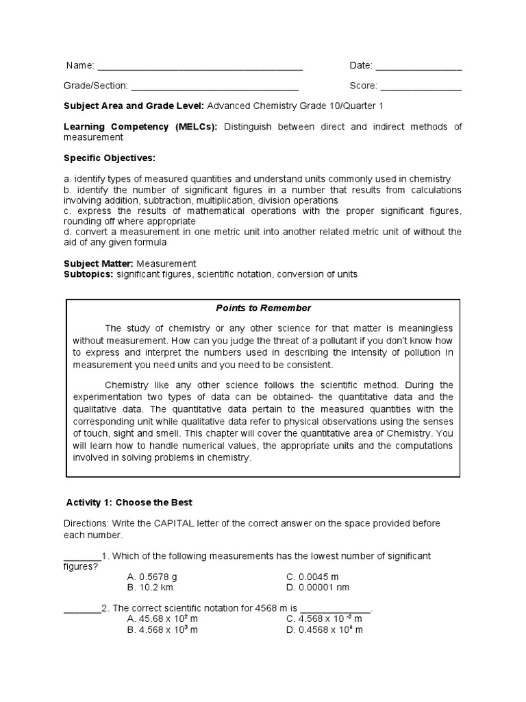 Q1 Week 2 Measurement | PDF | Significant Figures | Measurement