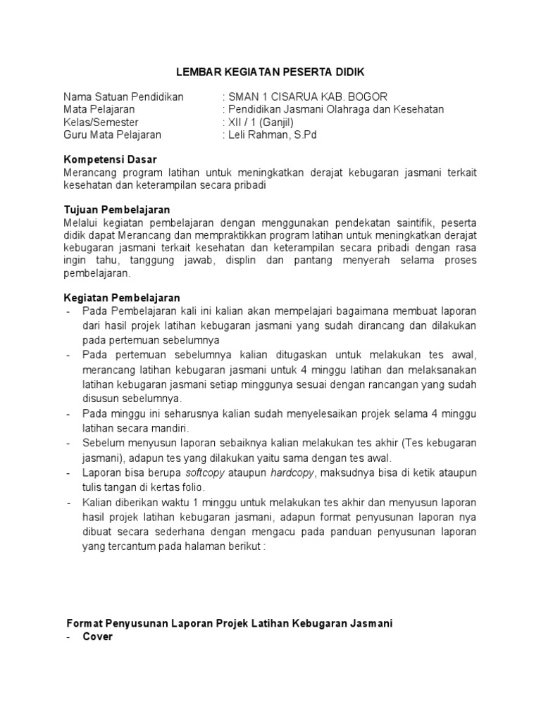 LKPD Laporan Projek | PDF