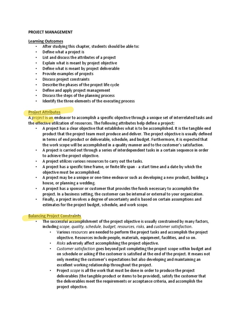 PROJECT MANAGEMENT - Module | PDF | Project Management | Business