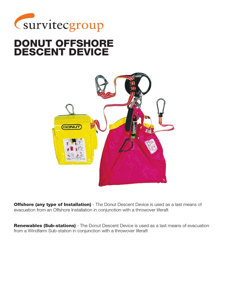 Survitec Donut Offshore Descent Device Datasheet | PDF | Stainless ...
