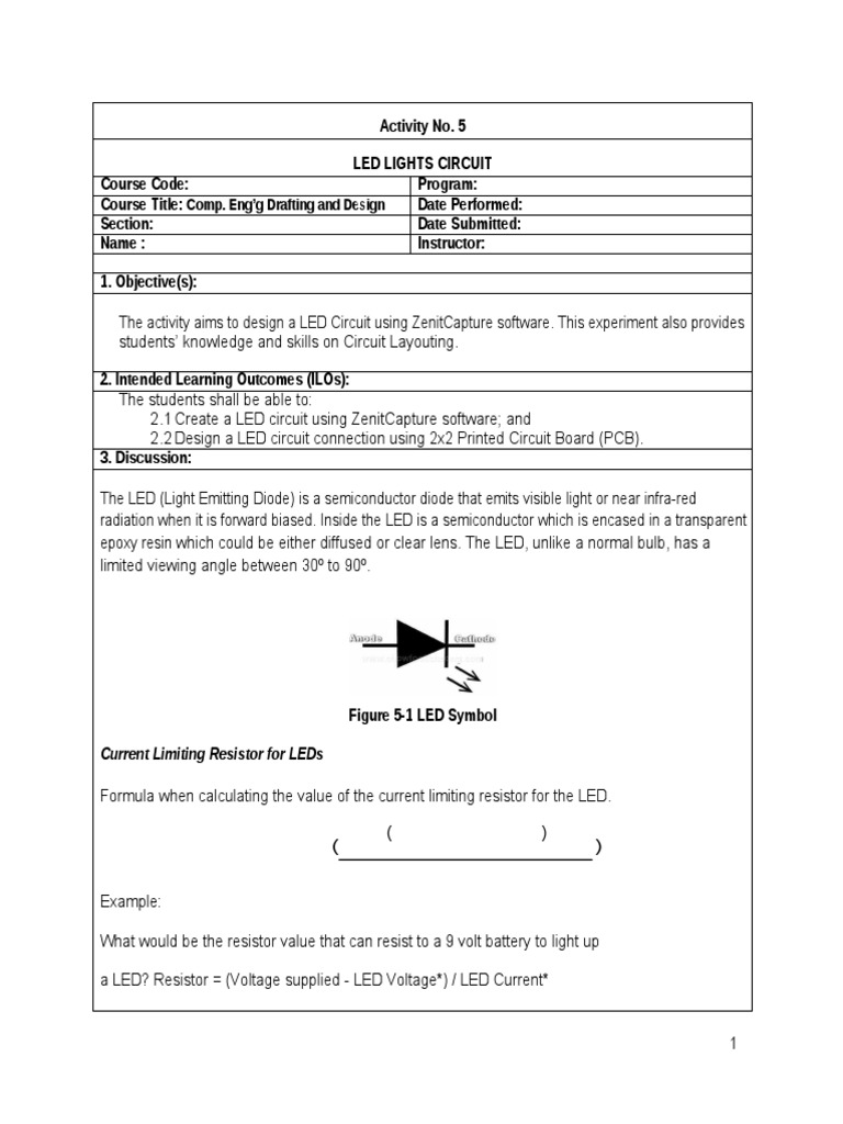 Module 5 - LED LIGHTS CIRCUIT | PDF | Light Emitting Diode | Resistor