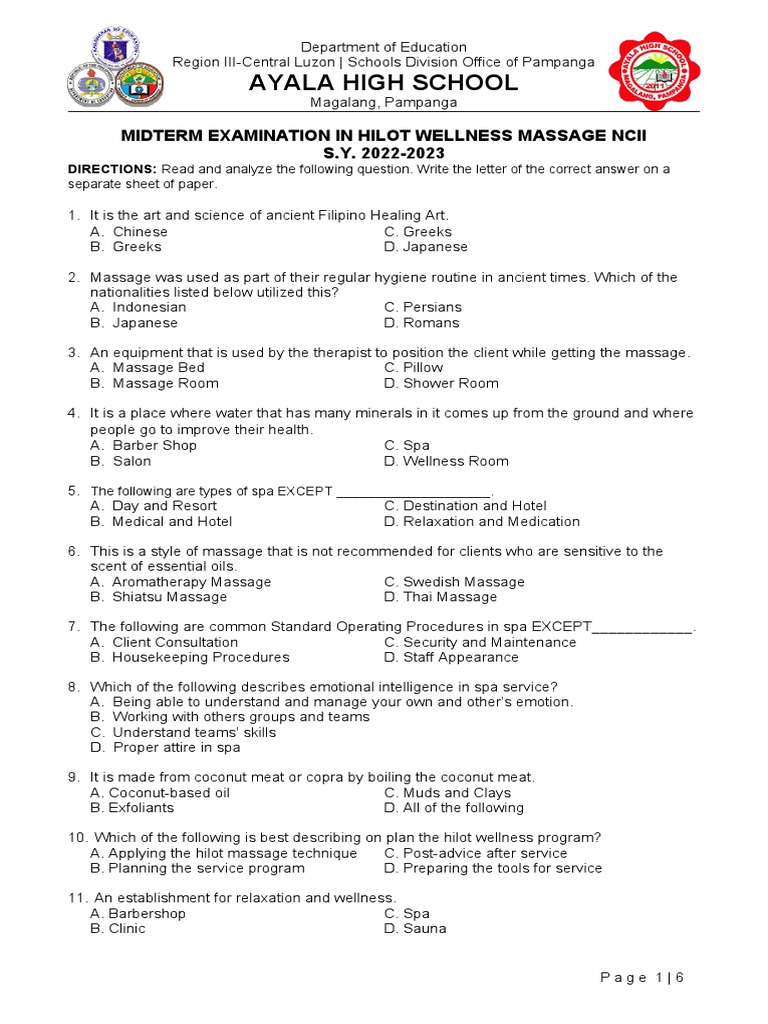 Hilot Wellness Massage Ncii | PDF | Massage | Breathing