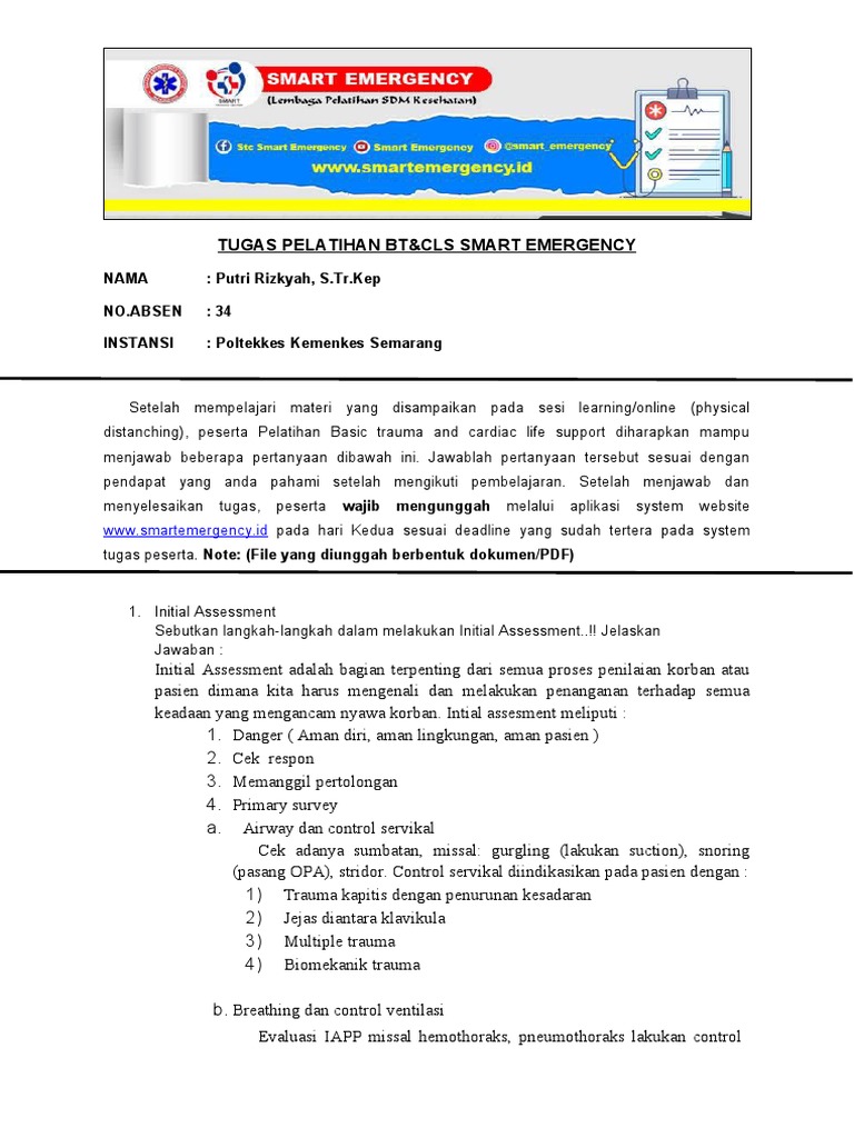 194919TUGAS KE-2 BTCLS SMART EMERGENCY Fix | PDF