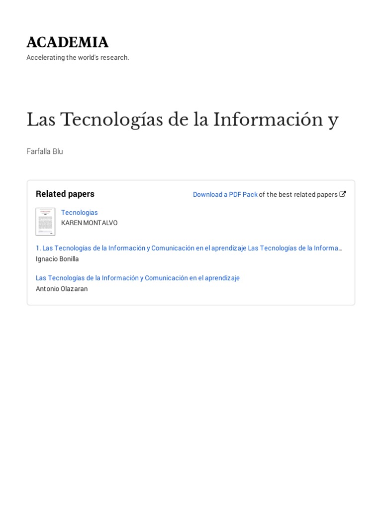 Las Tecnologias de La Informacion | PDF | Tecnología de información y ...